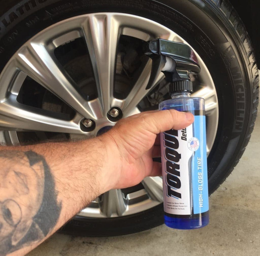High-Gloss Tire Shine Spray, Cleaner, and Protectant